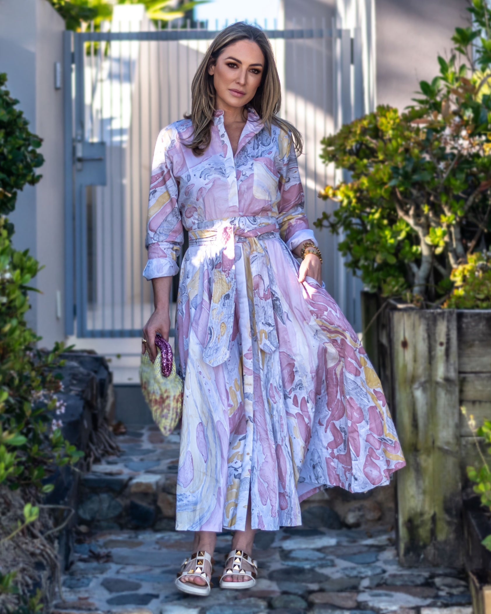 Marbled Panel Dress in Pink- final sale – itsafad